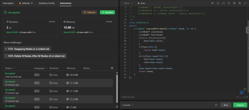 Kumar Ashutosh on LinkedIn: 25/12/23 shift 1: solved REMOVE NTH NODE ... Kumar Ashutosh on LinkedIn: 25/12/23 shift 1: solved REMOVE NTH NODE ...