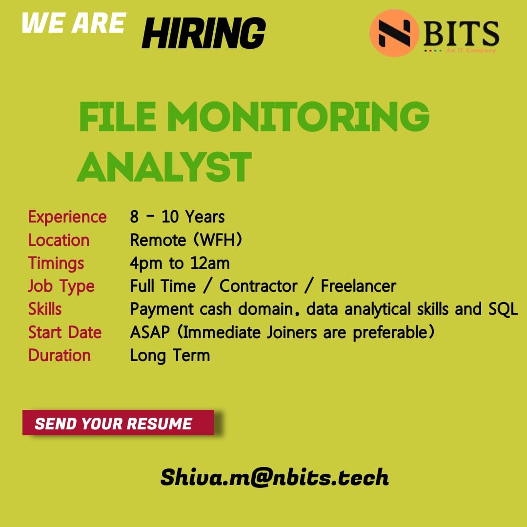 NBITS IT Company on LinkedIn: #payment #filemonitoring #cashdomain #sql ... NBITS IT Company on LinkedIn: #payment #filemonitoring #cashdomain #sql ...