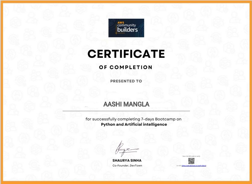 Aashi Mangla on LinkedIn: #pythonprogramming #artificialintelligence # ... Aashi Mangla on LinkedIn: #pythonprogramming #artificialintelligence # ...