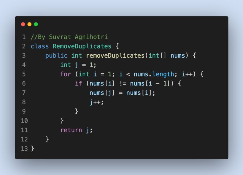 Day 3 of #100DaysOfCode Challenge: Remove duplicates in sorted array ... Day 3 of #100DaysOfCode Challenge: Remove duplicates in sorted array ...