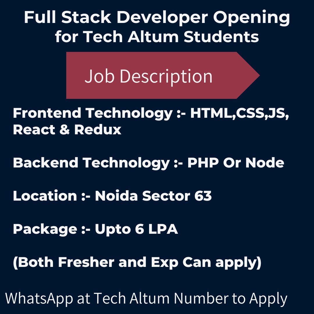 Tech Altum on LinkedIn: Full Stack PHP and and MERN Jobs for Tech Altum ... Tech Altum on LinkedIn: Full Stack PHP and and MERN Jobs for Tech Altum ...