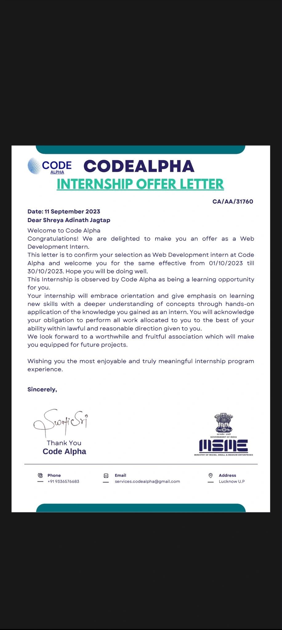 Shreya Jagtap on LinkedIn: #codealpha #webdevelopment #internship Shreya Jagtap on LinkedIn: #codealpha #webdevelopment #internship
