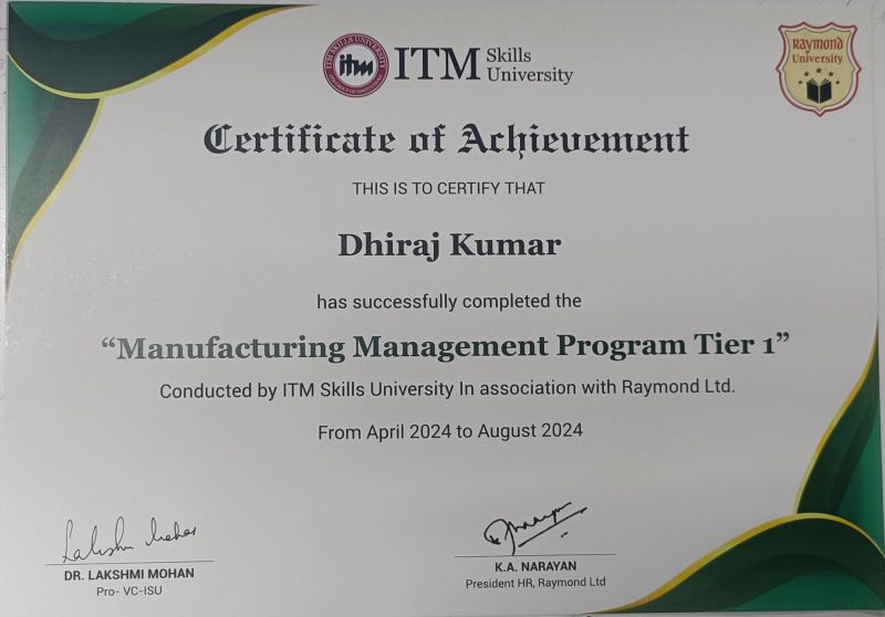 Dhiraj Kumar on LinkedIn: Successfully completed five months Course, Dhiraj Kumar on LinkedIn: Successfully completed five months Course,