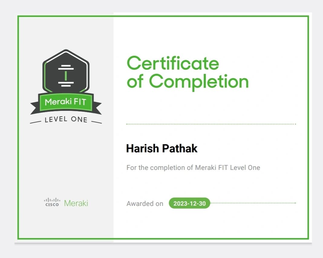 Harish Pathak on LinkedIn: #merakicertified #cisco #networking # ... Harish Pathak on LinkedIn: #merakicertified #cisco #networking # ...