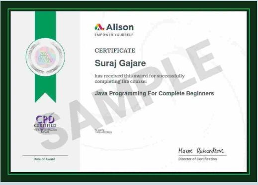 Suraj Gajare on LinkedIn: i successfully completed java programming ... Suraj Gajare on LinkedIn: i successfully completed java programming ...