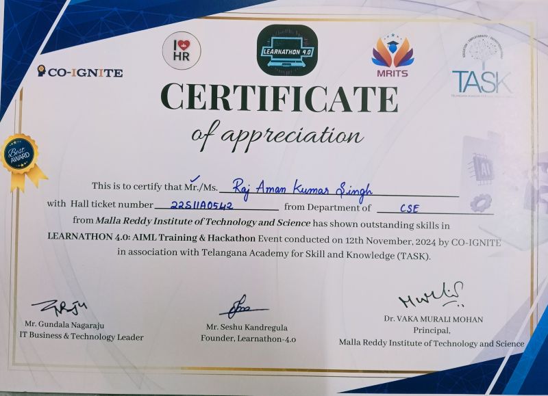 Raj Aman Kumar Singh on LinkedIn: #hackathon #innovation #technology # ... Raj Aman Kumar Singh on LinkedIn: #hackathon #innovation #technology # ...