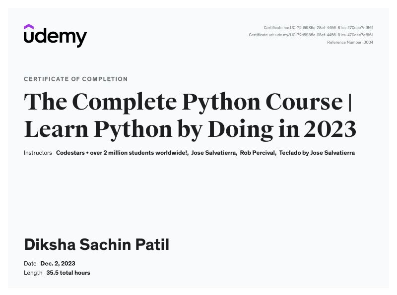 Diksha Patil on LinkedIn: #udemycertificate Diksha Patil on LinkedIn: #udemycertificate