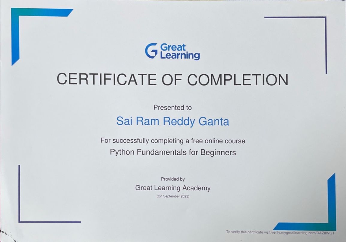 I am delighted to have successfully completed my Python programming ... I am delighted to have successfully completed my Python programming ...
