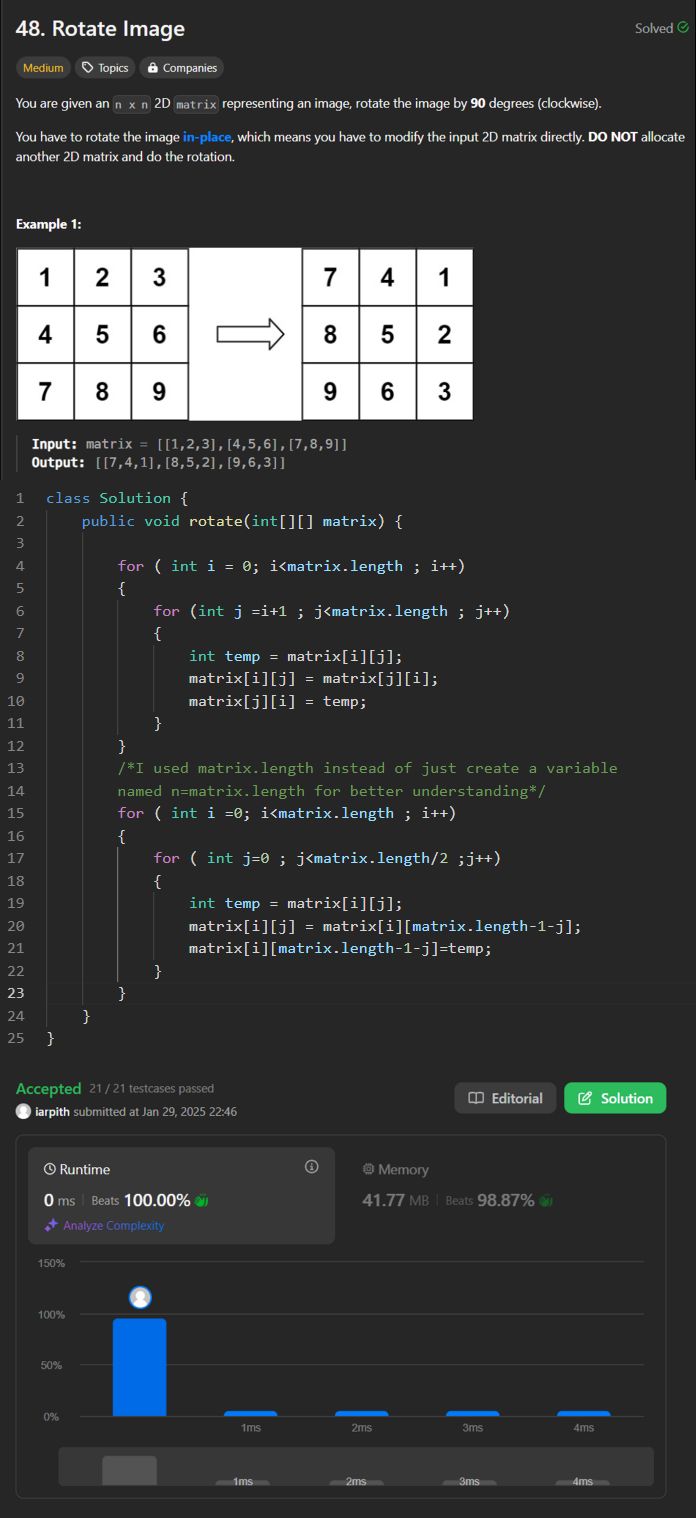 #java #leetcode #codingjourney #problemsolving #matrixmanipulation ... #java #leetcode #codingjourney #problemsolving #matrixmanipulation ...