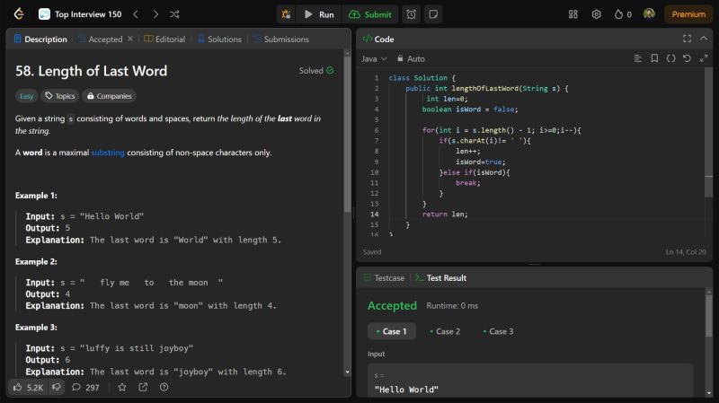 Resolved LeetCode problem 58 | Sagar Kumar posted on the topic | LinkedIn Resolved LeetCode problem 58 | Sagar Kumar posted on the topic | LinkedIn