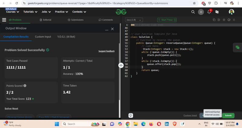 #dsa #queue #coding #java #datastructures #day101 #challengecomplete ... #dsa #queue #coding #java #datastructures #day101 #challengecomplete ...