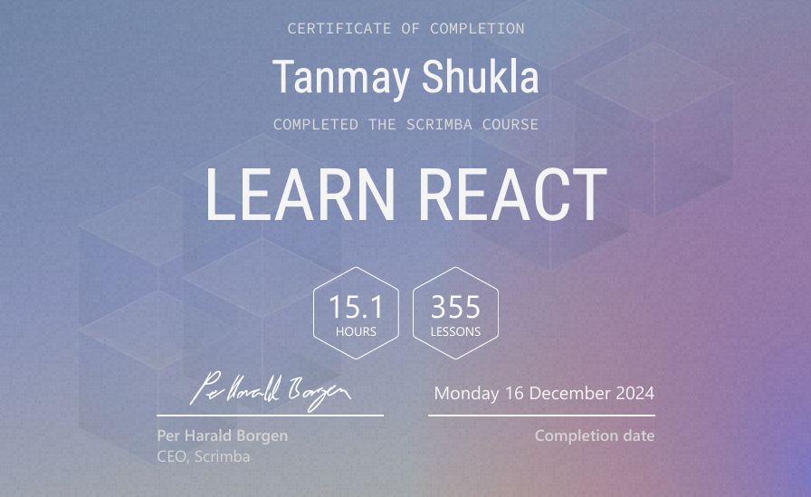 Tanmay Shukla on LinkedIn: #react #webdevelopment #learningjourney # ... Tanmay Shukla on LinkedIn: #react #webdevelopment #learningjourney # ...