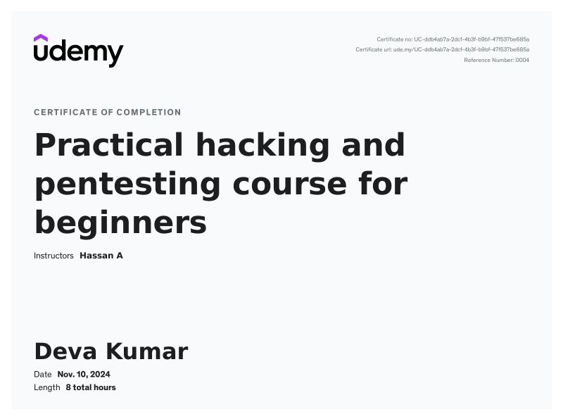 Deva Kumar on LinkedIn: Practical Hacking and Pentesting Course for ... Deva Kumar on LinkedIn: Practical Hacking and Pentesting Course for ...
