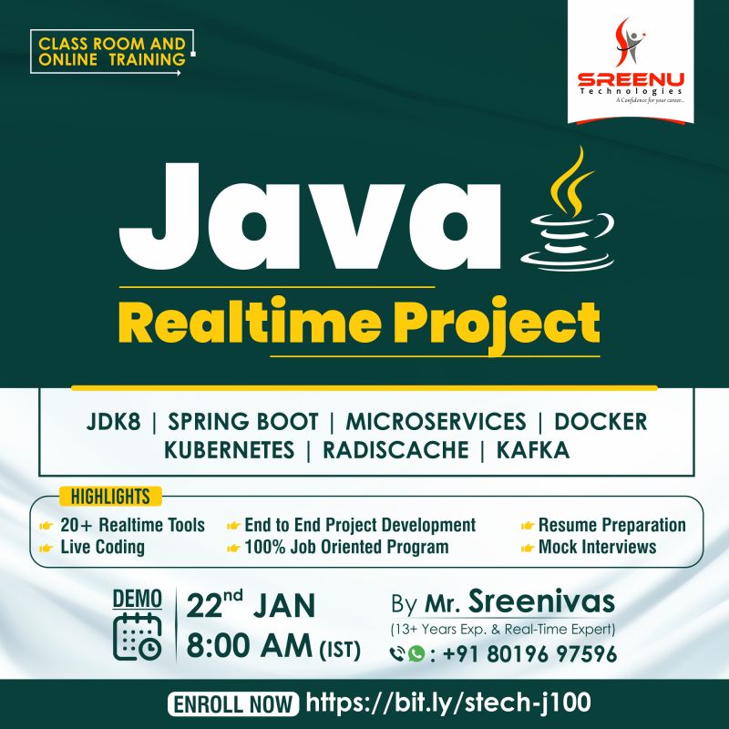 Sreenu Technologies on LinkedIn: #javarealtimeproject #javafullstack # ... Sreenu Technologies on LinkedIn: #javarealtimeproject #javafullstack # ...