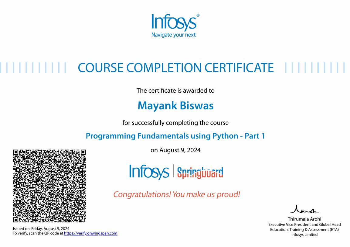 🎉 Excited to share that I've successfully completed the Programming ... 🎉 Excited to share that I've successfully completed the Programming ...