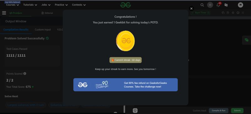 #gfg160 #problemsolving #hashmap #prefixsum #codingchallenge… | Manisha ... #gfg160 #problemsolving #hashmap #prefixsum #codingchallenge… | Manisha ...