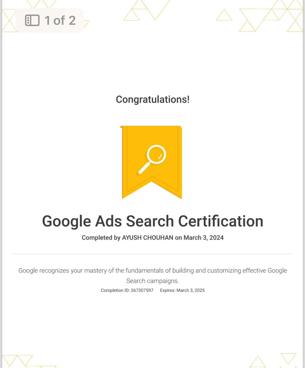 Ayush Chouhan on LinkedIn: #googleadsmanagement #certifiedbygoogle # ... Ayush Chouhan on LinkedIn: #googleadsmanagement #certifiedbygoogle # ...