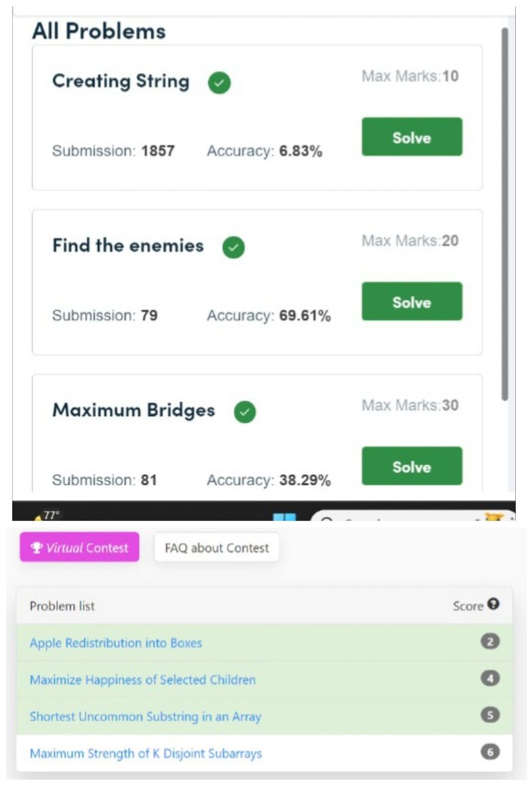 Solved 3 out of 4 problems in LeetCode and GeeksforGeeks | Ashish ... Solved 3 out of 4 problems in LeetCode and GeeksforGeeks | Ashish ...