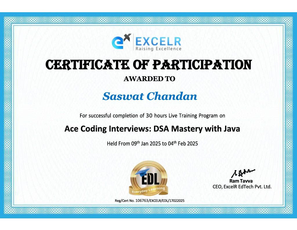 #coding #dsa #java #learning #excelr #techlearning | saswat chandan #coding #dsa #java #learning #excelr #techlearning | saswat chandan