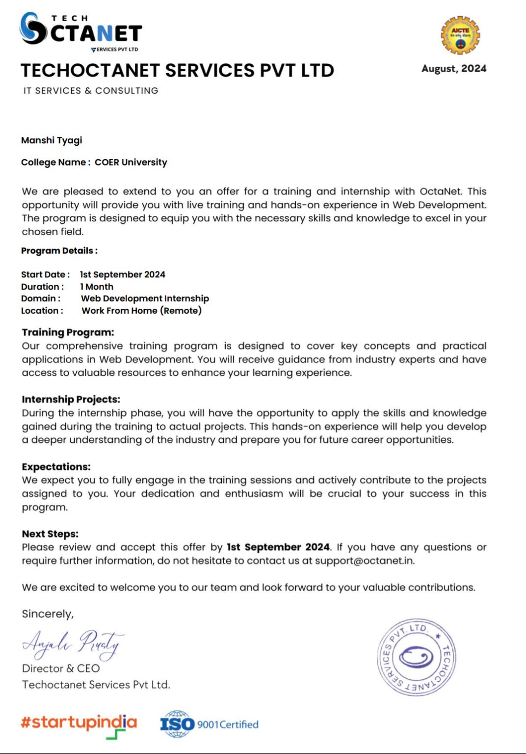 Manshi Tyagi on LinkedIn: #webdevelopment #internship #octanet # ... Manshi Tyagi on LinkedIn: #webdevelopment #internship #octanet # ...