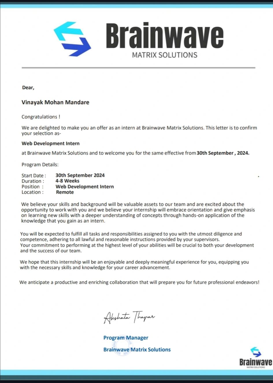 Vinayak Mandare on LinkedIn: #brainwavematrixsolutions # ... Vinayak Mandare on LinkedIn: #brainwavematrixsolutions # ...