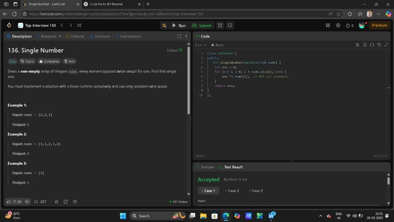 #100daysofcode #100daysofcode #leetcode #coding #bitmanipulation ... #100daysofcode #100daysofcode #leetcode #coding #bitmanipulation ...