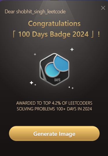 Shobhit Singh on LinkedIn: #leetcode #100daysbadge2024 #dsa # ... Shobhit Singh on LinkedIn: #leetcode #100daysbadge2024 #dsa # ...