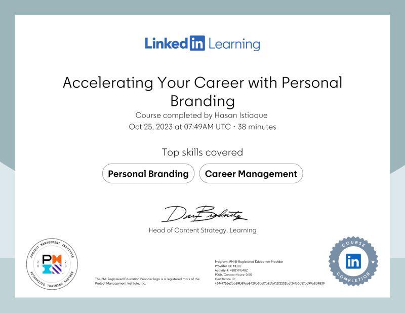 Hasan Istiaque on LinkedIn: Certificate of Completion Hasan Istiaque on LinkedIn: Certificate of Completion