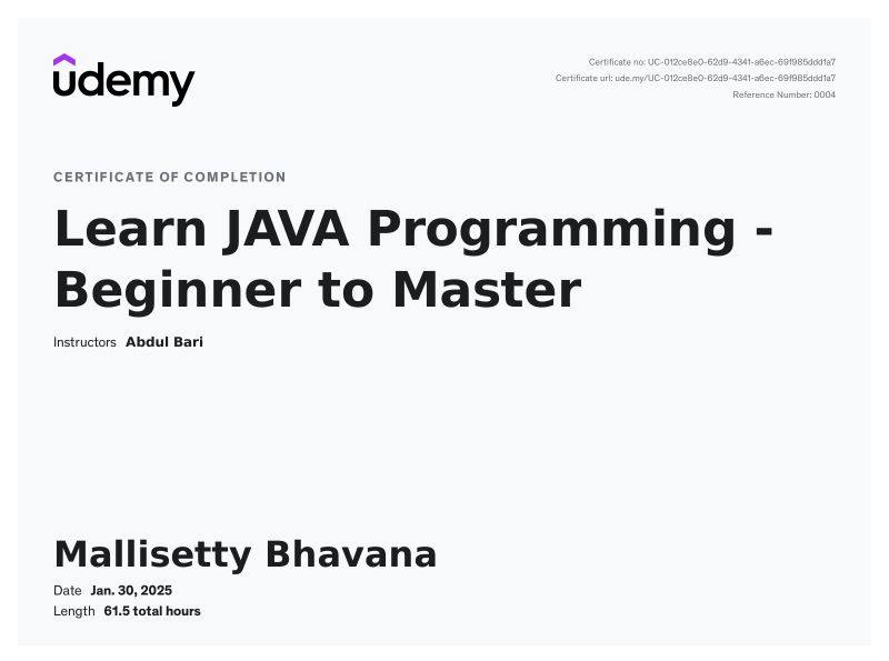 #java #codingjourney #alwayslearning #udemycertificate #programming ... #java #codingjourney #alwayslearning #udemycertificate #programming ...