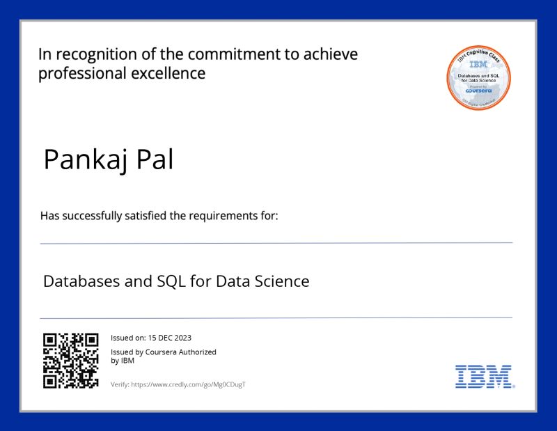 Pankaj Pal on LinkedIn: #datascience #rdbms #sql #courseracertified # ... Pankaj Pal on LinkedIn: #datascience #rdbms #sql #courseracertified # ...