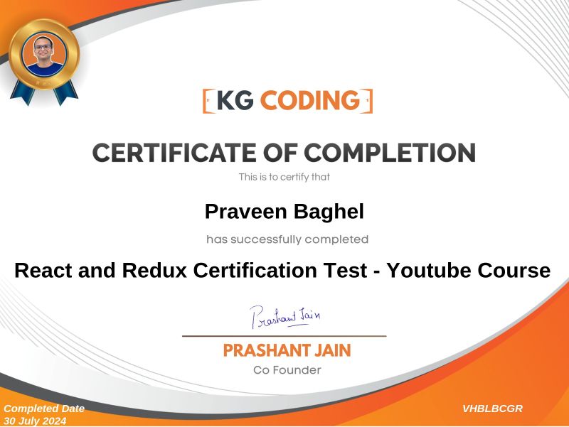 Praveen Kumar on LinkedIn: React and Redux certification Praveen Kumar on LinkedIn: React and Redux certification