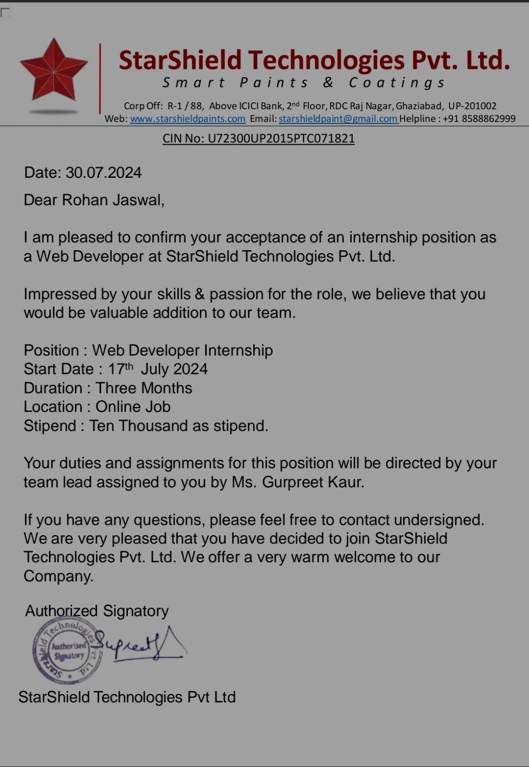 Rohan Jaswal on LinkedIn: #webdevelopment #internship #starshield # ... Rohan Jaswal on LinkedIn: #webdevelopment #internship #starshield # ...