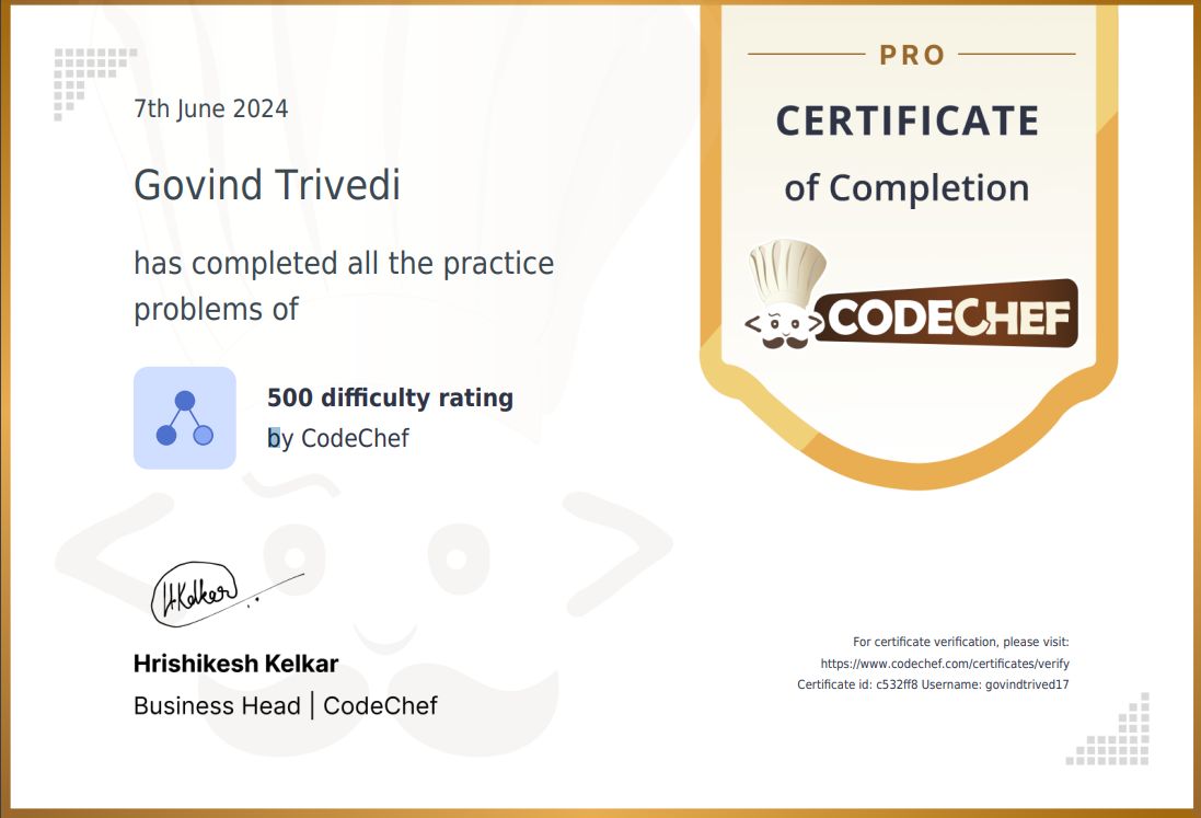 Govind Trivedi on LinkedIn: #codechef #coding #cpp Govind Trivedi on LinkedIn: #codechef #coding #cpp