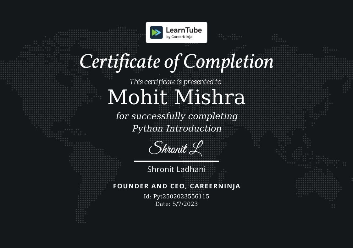 Mohit M. on LinkedIn: #python #learning Mohit M. on LinkedIn: #python #learning