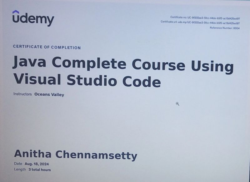 Anitha Chennamsetty on LinkedIn: #java #programming #udemy # ... Anitha Chennamsetty on LinkedIn: #java #programming #udemy # ...