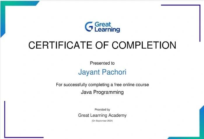 Jayant Pachori on LinkedIn: #java #programming #certification #learning ... Jayant Pachori on LinkedIn: #java #programming #certification #learning ...