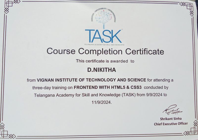 #webdevelopment #frontendskills #html5 #css3 #task #vignan… | nikitha reddy #webdevelopment #frontendskills #html5 #css3 #task #vignan… | nikitha reddy