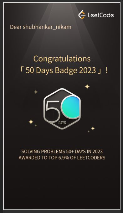 Shubhankar Nikam on LinkedIn: #leetcode #leetcode2023 Shubhankar Nikam on LinkedIn: #leetcode #leetcode2023