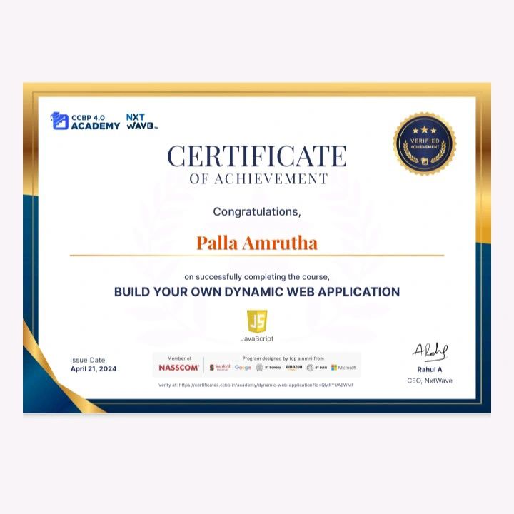 Amrutha palla on LinkedIn: Hello Connections Happy to share that I ... Amrutha palla on LinkedIn: Hello Connections Happy to share that I ...
