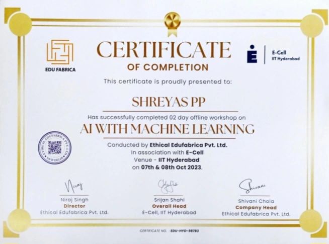 Shreyas PP on LinkedIn: #ai #ml #iithyderabad #techworkshop # ... Shreyas PP on LinkedIn: #ai #ml #iithyderabad #techworkshop # ...