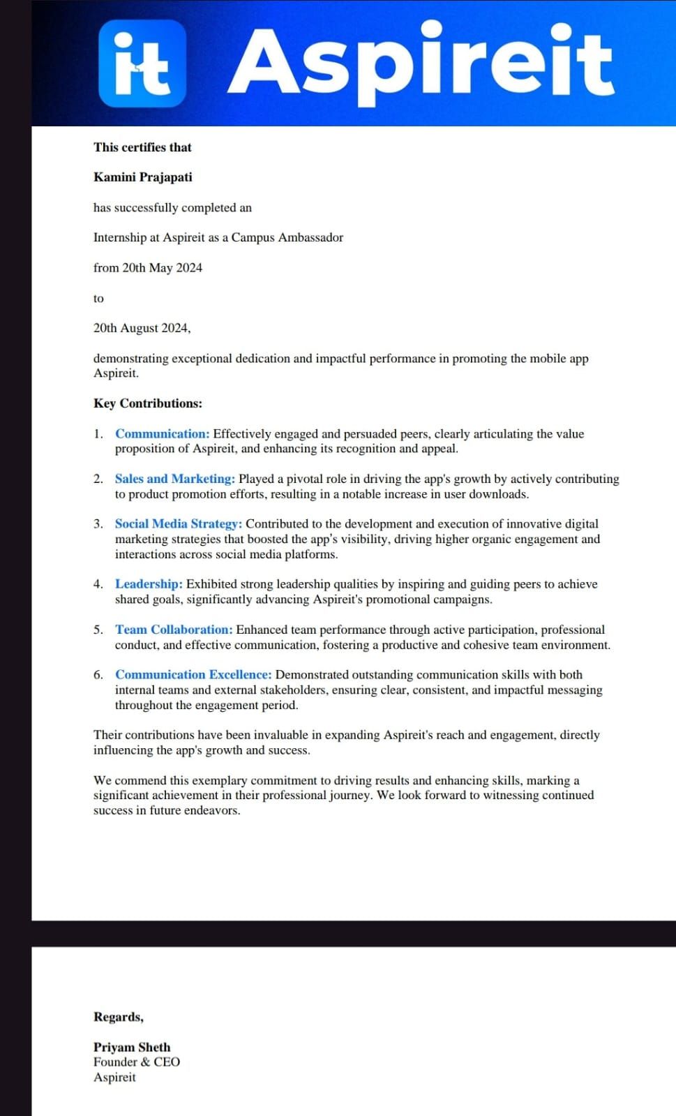 KAMINI PRAJAPATI on LinkedIn: #campusambassador #internship #leadership ... KAMINI PRAJAPATI on LinkedIn: #campusambassador #internship #leadership ...
