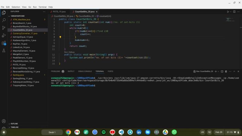 #100daysofcode: Bits manipulation and counting | Usmaan Ansari posted ... #100daysofcode: Bits manipulation and counting | Usmaan Ansari posted ...