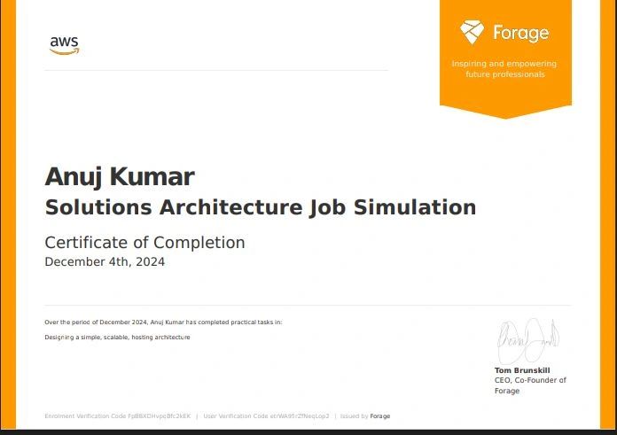 Anuj kumar on LinkedIn: I just completed AWS APAC's Solutions ... Anuj kumar on LinkedIn: I just completed AWS APAC's Solutions ...