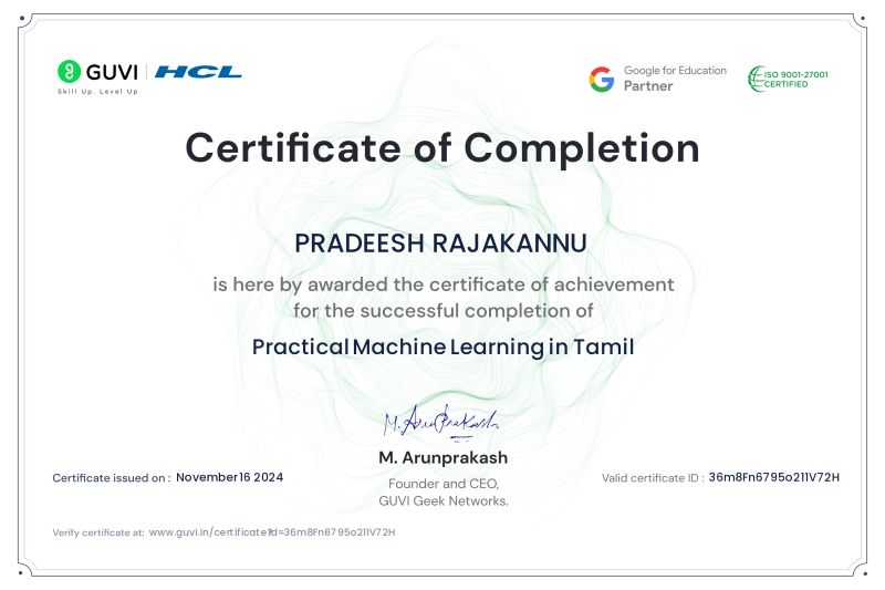 PRADEESH R on LinkedIn: #machinelearning #python #ai #tensorflow # ... PRADEESH R on LinkedIn: #machinelearning #python #ai #tensorflow # ...