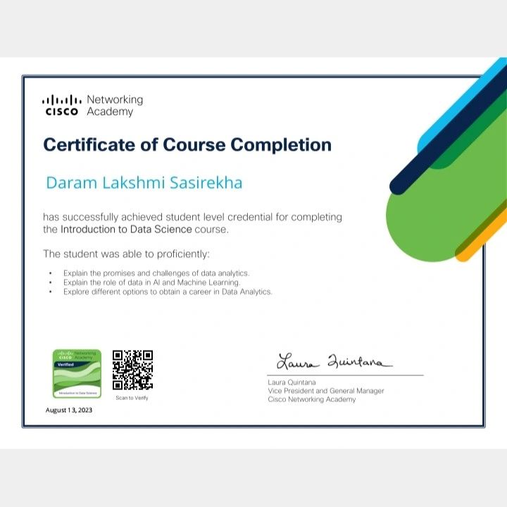Daram Lakshmi Sasirekha on LinkedIn: #cisconetworkingacademy # ... Daram Lakshmi Sasirekha on LinkedIn: #cisconetworkingacademy # ...