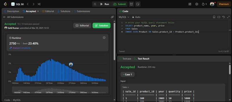 #dailyleetcodechallenge #leetcode #productsalesanalysis #innerjoin #sql ... #dailyleetcodechallenge #leetcode #productsalesanalysis #innerjoin #sql ...