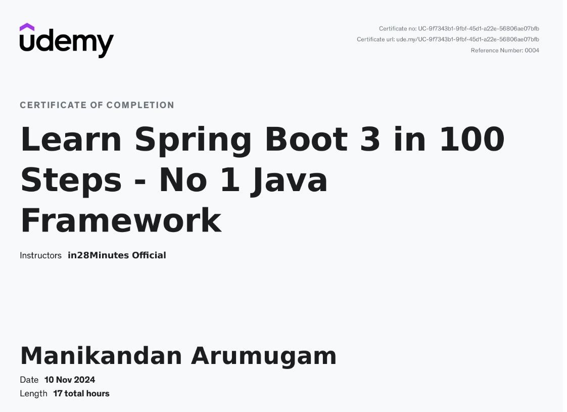 Manikandan Arumugam on LinkedIn: #springboot #java #backenddevelopment ... Manikandan Arumugam on LinkedIn: #springboot #java #backenddevelopment ...