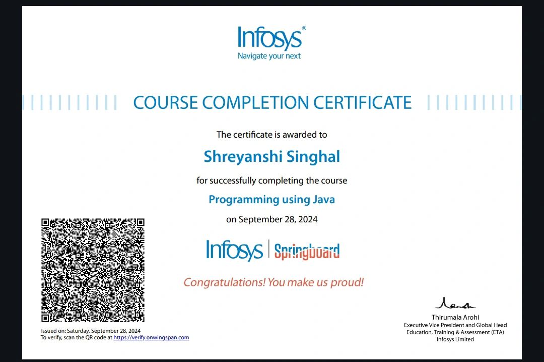 Shreyanshi Singhal on LinkedIn: #java #programming #coding # ... Shreyanshi Singhal on LinkedIn: #java #programming #coding # ...