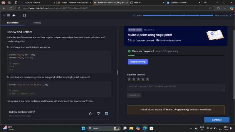 Keerthana Vairamuthu on LinkedIn: #cprogramming #codechef Keerthana Vairamuthu on LinkedIn: #cprogramming #codechef