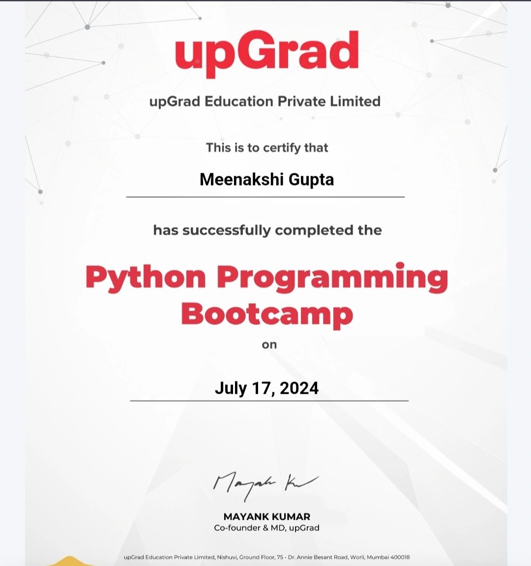 Meenakshi Gupta on LinkedIn: #python #programming #bootcamp # ... Meenakshi Gupta on LinkedIn: #python #programming #bootcamp # ...